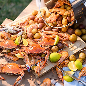 Barton 21Qt Stock Pot w/Strainer Basket Commercial Stainess Steel Food Grade 304 Turkey Deep Fryer Crawfish Clam Steamer