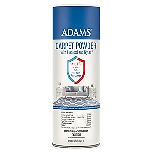 Adams Carpet Powder With Linalool and Nylar, Kills Fleas and Ticks On Contact, Kills All Stages of the Flea Life Cycle, 30 Day Protection, Freshens and Deodorizes, Treats Up to 400 Sq Ft, 1LB