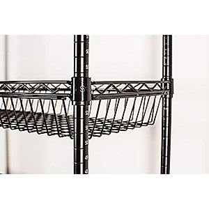 Omega 14" Deep x 24" Wide x 63" High 6 Tier Stationary Black Basket Unit