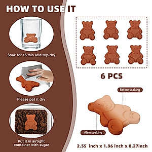 SUMMORO Brown Sugar Keeper, Brown Sugar Container 2.4Qt/2300ml with 6 PCS Brown Sugar Keeper Saver, Pop Airtight Food Storage Containers Brown Sugar Bear Softener for Moisture, Food Safe and Reusable