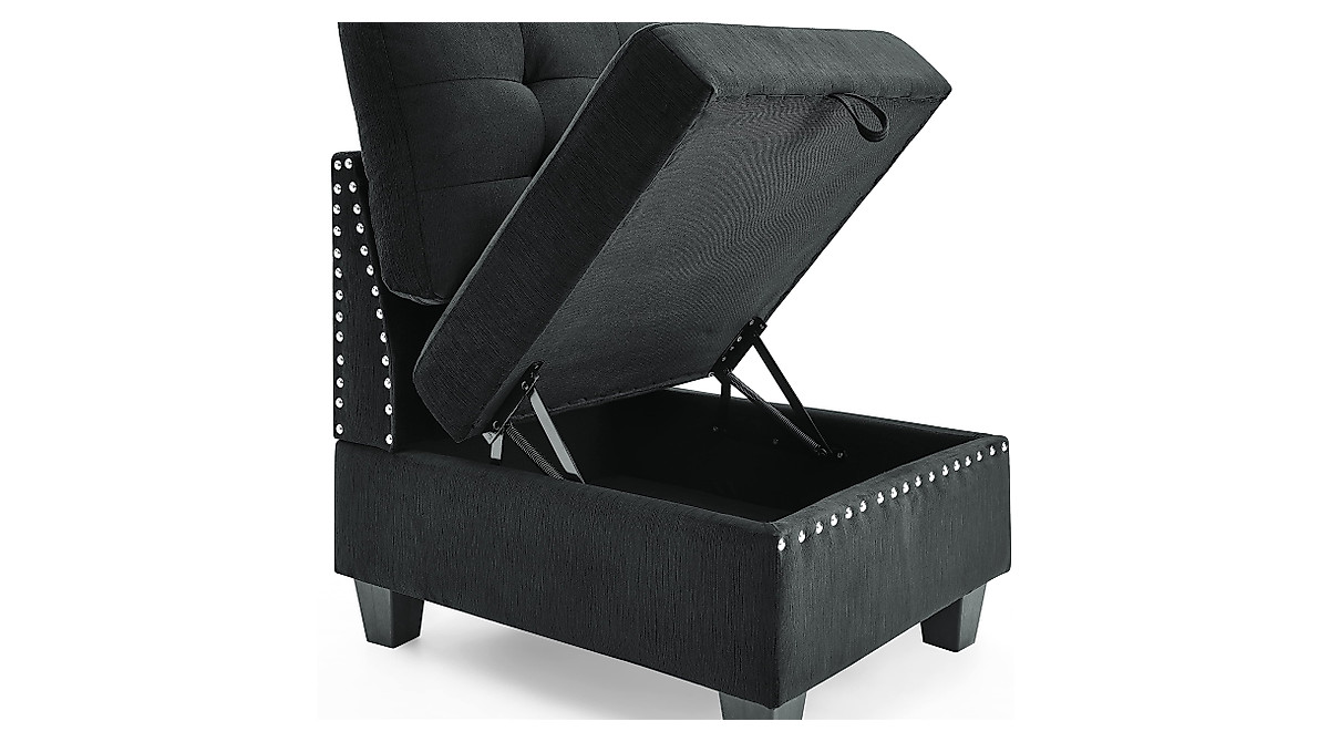 Prohon Modular L-Shape Sectional Sofa with Ottomans and Storage