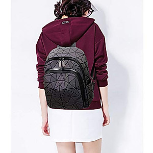 Luminous Geometric Backpacks Women Purses and Handbags Holographic Reflective Bags Iridescent Backpack A1