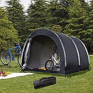 Storage Shed Large Bike Cover Storage Shed Tent Portable Garage Shelter Storage Shelter Outdoor Shade for Patio Furniture,Lawn Mower,Bike,Motorcycle Storage Waterproof Lawn Mower Garden Tools Shed