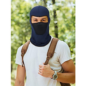 6 Pieces Summer Balaclava Face Mask Breathable Sun Dust Protection Mask Long Neck Cover for Outdoor Activities (Grey, Purple, Black, Navy Blue)
