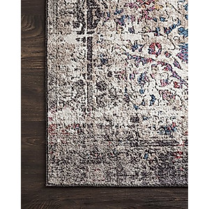 Loloi Medusa Rug, Granite & Multi 6' x 8'-8" Area Rug – Contemporary Accent Rugs for Living Room, Bedroom, Entryway & Hallway, No Shed High Traffic Area Home Decor Rug