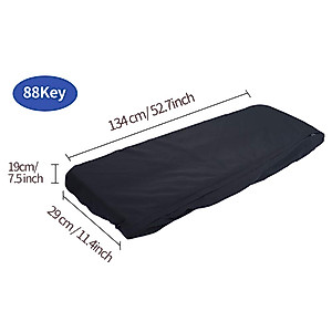 88 Keyboard Electronic Piano Keyboard Dust Cover, Waterproof Dust Proof 88 Keyboard Digital Piano Bags Cases Covers, Made of Polyester & Spandex with Built-In Bag Elastic Cord Locking Clasp