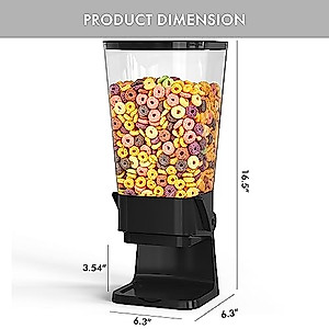Retail Blade - Cereal & Dry Food Dispenser 2 Pack with Sponge – Elevate Freshness & Style! Perfect for Cereal, Pasta, Rice, Oatmeal, Snacks, and Dog Food. Sleek Design for Your Modern Kitchen. Black