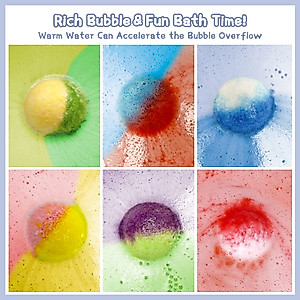 Bath Bombs for Kids,12pcs+1 Squeak toy Bath Bombs with Surprise Crystal Toys Inside, Handmade Natural and Organic Bubble Bath Bombs with Gift Tin Box, Birthday Christmas Easter Gift for Girls and Boys