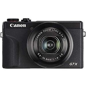 Canon PowerShot G7 X Mark III Digital Camera (Black) with Rtech Digital Bundle - Includes: 64GB SDXC Memory Card, 1x Replacement Battery, Carrying Case & More (Renewed)
