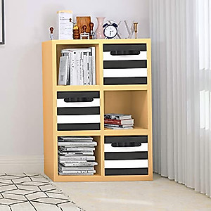 Livememory Decorative Cube Storage Bins, Black and White Storage Cubes Striped Cubes Bins for Cube Organizers Nursery Closet Bedroom, 11"x11"x11", 4 Packs