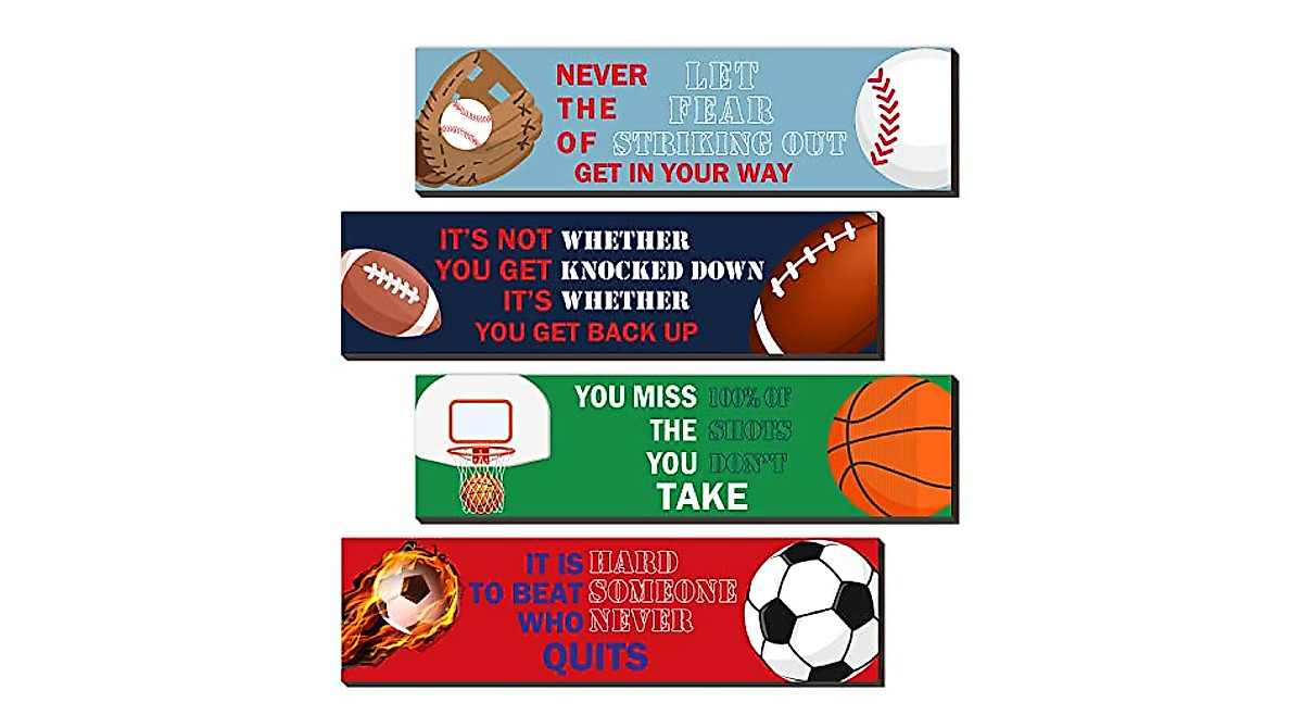 Sport Motivational Wall Art Pack for Boys' Rooms & Playrooms
