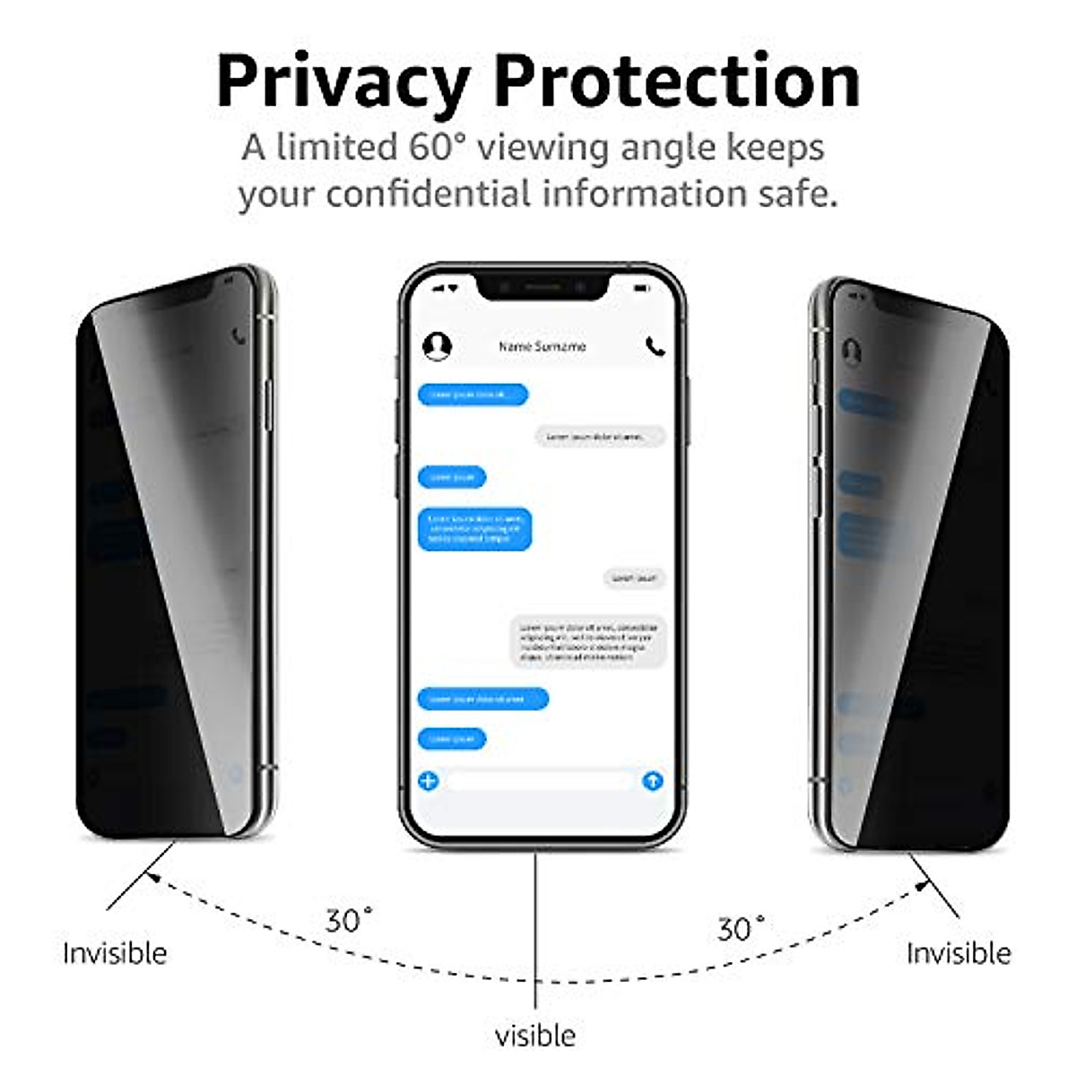 Amazon Basics Privacy-Tempered Glass Screen Protector for iPhone X / XS and 11 Pro - 5.8 Inch, 5.43" x 2.56", Anti Glare & Blue Light Filter