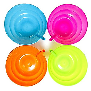 12 Pc Cereal Bowls With Straws Sip A Bowl Built In Straw Soup Drinking BPA Free