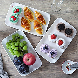 HAPPY KIT 3 Tier Serving Tray Set and Tiered Tray Stand,12 Inch Widened Porcelain Platters with Freely Combinable Rack,Decor Cupcake Stand for Christmas Party Display,Dessert Trays Collapsible