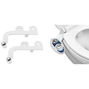 Bio Bidet by Bemis SlimEdge 2-Pack of Freshwater Attachments, White, Non-Electric & LUXE Bidet NEO 185 - Self-Cleaning, Dual Nozzle, Non-Electric Bidet Attachment for Toilet Seat, Adjustable