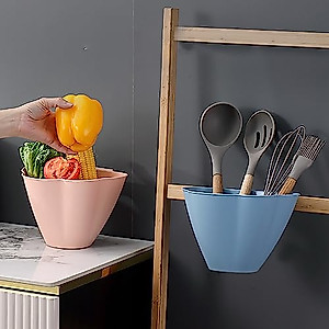 Nicunom 6 Pack Hanging Kitchen Waste Bins, Over-Cabinet Trash Can Hanging Small Plastic Garbage Bowl Collecting Food Scraps for Bedroom Bathroom Office Camping Cupboard