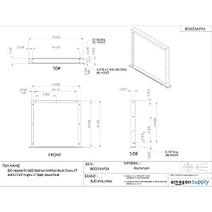 BUD Industries CH-14402 Aluminum Small Rack Mount Chassis 19" L x 16.12" W x 1.75" H, Natural