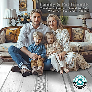 Shilucheng 8x10 Rug for Living Room Modern Machine Washable Large Non-Slip Area Rug Clearance,Bedroom Carpet Rug Low-Pile Kid & Pet Friendly (Grey)