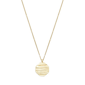 gorjana Women's Sunset Necklace, 18K Gold Plated, Wave Medallion Pendant