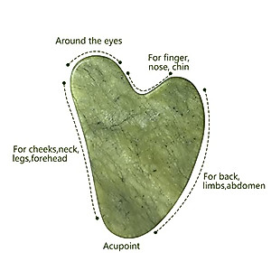 Gua Sha, Gua Sha Facial Tool, Guasha Tool for Face, Guasha Natural Jade Stone Light Green