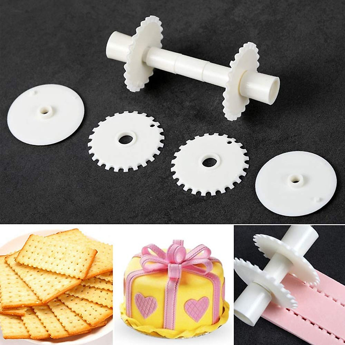 WUSIO DIY Wheel Roller Pary Mold Dough Roller Ribbon Lace Cutters Fondant Derating Mold Border Cutting Cake Tool