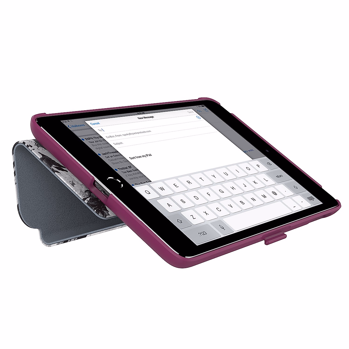 Speck Products StyleFolio Case and Stand for iPad Mini 4, Vintage Bouquet/Nickel Grey/Boysenberry Purple