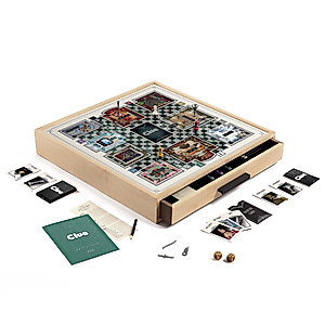 WS Game Company Clue Luxe Edition with Solid Maple Wood Cabinet