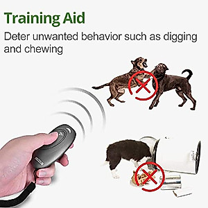 Ultrasonic Dog Barking Deterrent, MODUS 2 in 1 Dog Training and Bark Control Device, Anti-Barking Device, Control Range of 16.4 Ft, Wrist Strap, Battery Included, LED Indicate, Indoor and Outdoor