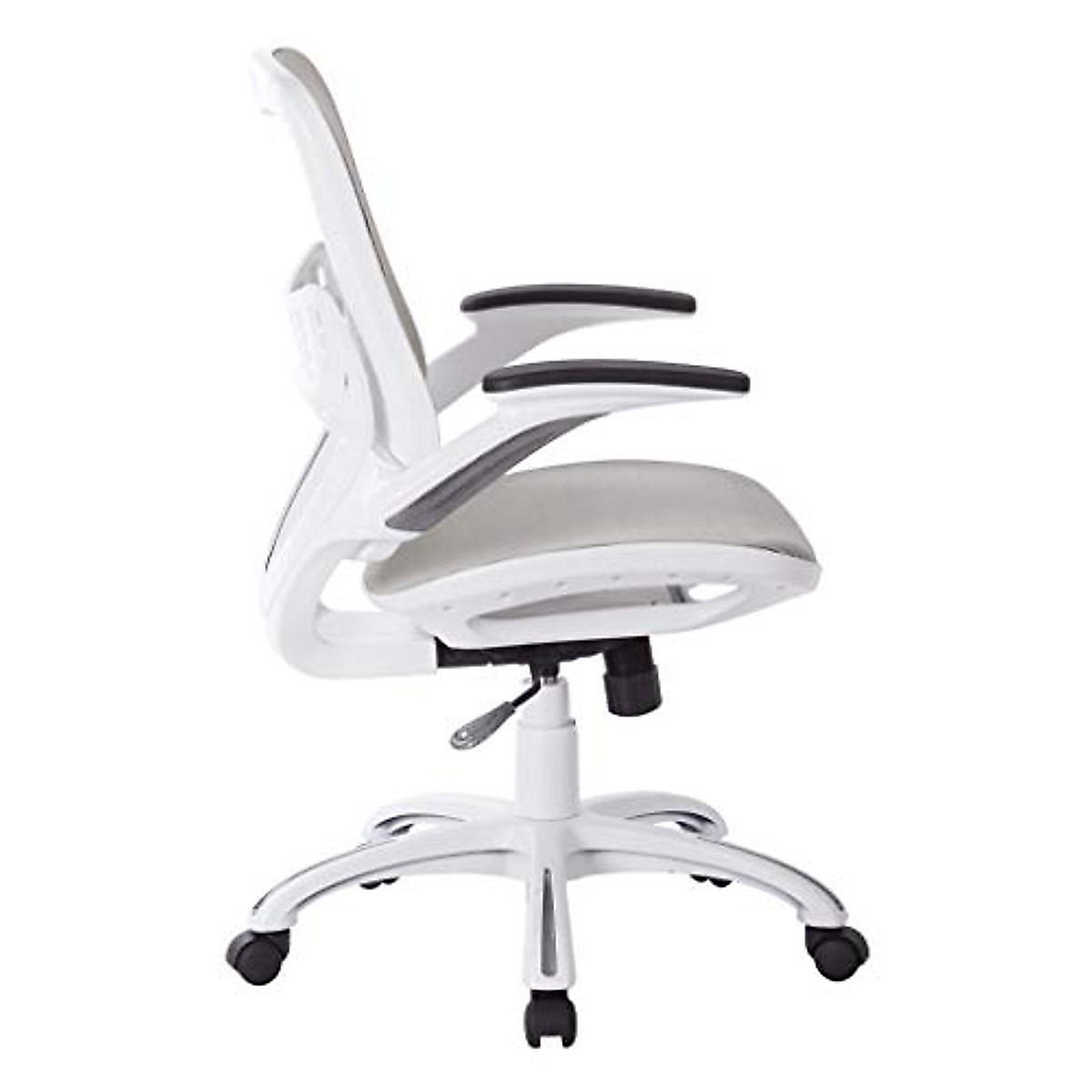 Office Star Ventilated Manager's Office Desk Chair with Breathable Mesh Seat and Back, White Base, White