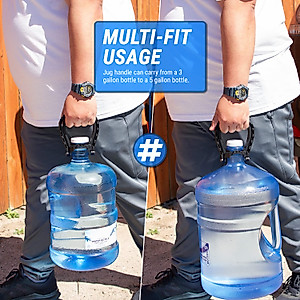 TERA PUMP TRDWH003 [ 2-Pack, Black ] Stable Ergonomic 5 Gal Water Bottle Handle, No More Tilting Water Jugs, Drinking Water Bottle Carrier for 5 to 6 Gallon Water Jugs (Water Bottle Lift)