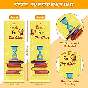 120 Pack Back to School suppies for Students, First Day of School Bookmarks, Kids Bookmarks with 120 Pack Hanging Ropes for Back to School Decor Kindergarten Classroom Teachers Inspirational Awards