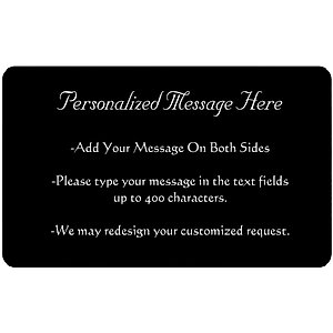 Personalized Message Text Engraved Metal Wallet Card,Wallet Inserts, Love Note, Deployment Card (Custom Quote)