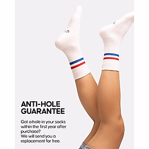 DANISH ENDURANCE Performance Crew Socks (White 3 Pairs, US Women 11-13 // US Men 9.5-12.5)