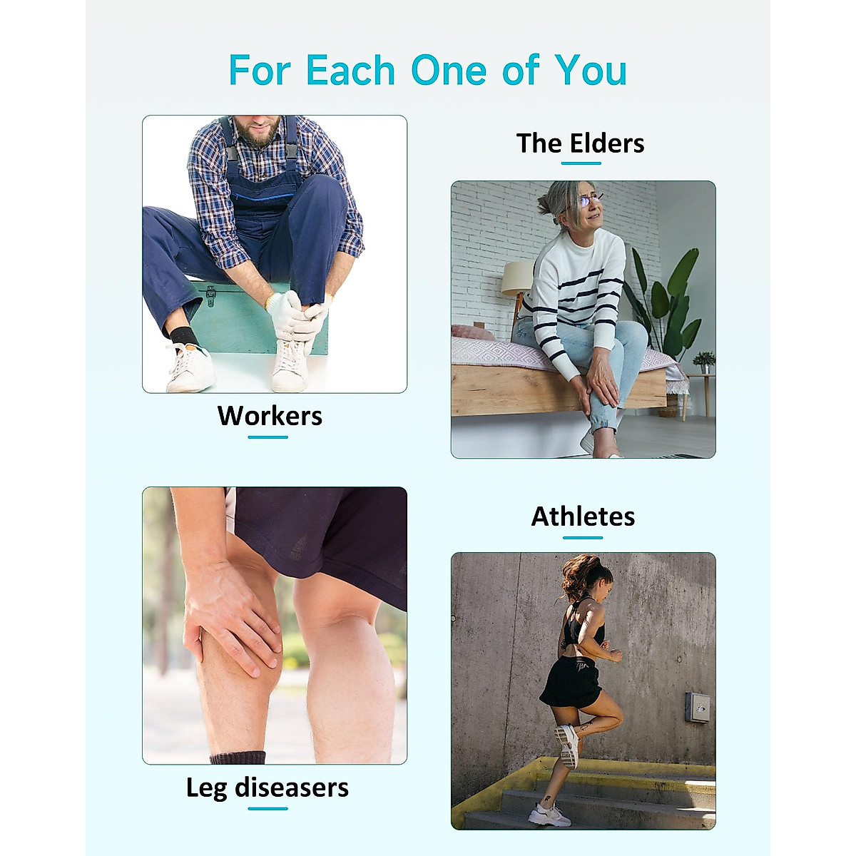 ALLJOY Leg and Foot Massager with Heat, Air Compression Leg Massager for Circulation and Pain Relief, Foot and Calf Massager 6 Modes 3 Intensities 2 Heating Levels Adjustable Massage Boots Best Gift