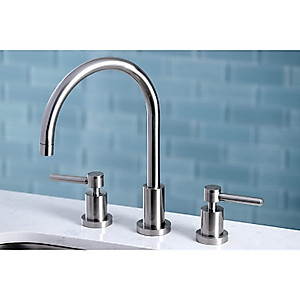 Kingston Brass KS8726DLLS Concord Widespread Kitchen Faucet, 7-7/8 inch in Spout Reach, Polished Nickel