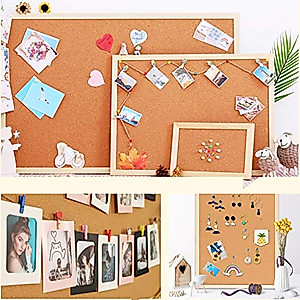Cork Board Photo Wall, Home Pushpin Board, Message Board, Wall-Mounted Bulletin Board for Office or Classroom, Note Board