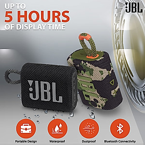Boomph On-The-Go Kit: JBL Go 3 Portable Bluetooth Wireless Speaker, IP67 Waterproof and Dustproof Built-in Battery - Red
