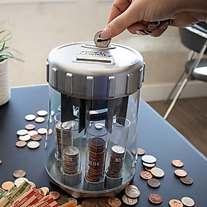 Digital Coin Counter Automatic Coin Sorter - 2020 Version - Digitally Keeps Count of and Automatically Sorts U.S. Coins into Individual Tubes with 20 Coin Wrappers Included