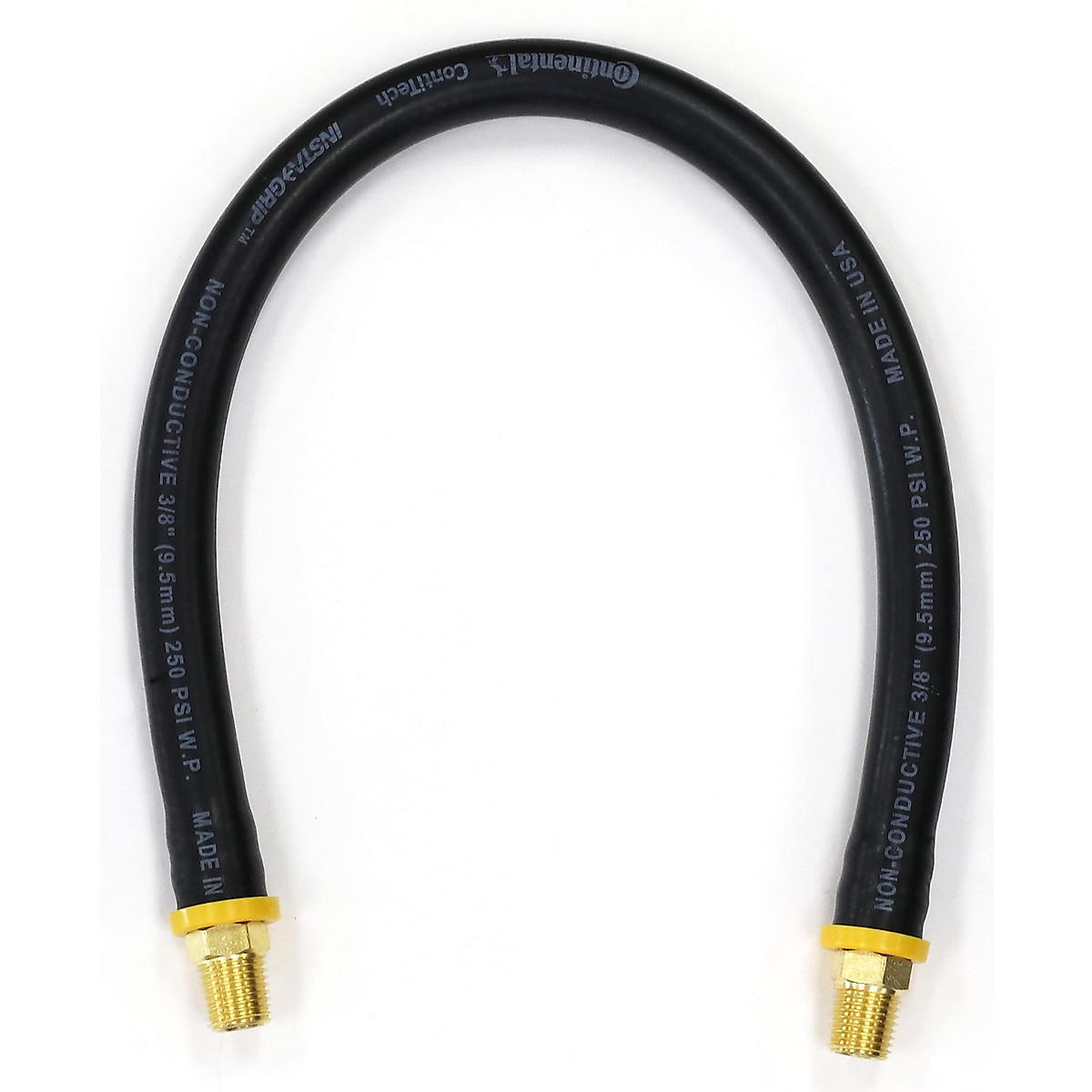 18-inch Short Air Compressor Hose: 1/4" Male NPT To 1/4" Male NPT Connections (Lead-Free Brass)