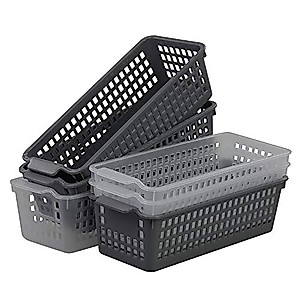 DynkoNA Small Storage Baskets Set of 6, Plastic Baskets For Organizing