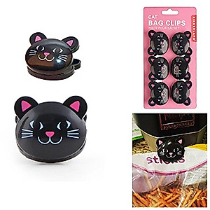 6 Pc Sealing Chip Clips Storage Bag Fresh Food Snack Clip Grip Coffee Crafts Cat