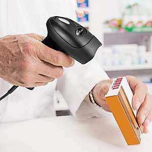 Handheld USB QR Barcode Scanner, NetumScan Wired Automatic 1D 2D Image Bar Code Reader with Adjustable Stand for Store, Supermarket, Warehouse (Wired)