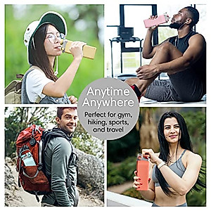KEHOVI Collapsible Water Bottles, Leakproof Straw Clamping Lid. Reusable Foldable Portable Sports Water Bottle for Gym Camping Hiking Travel Must Have, BPA Free (Teal)