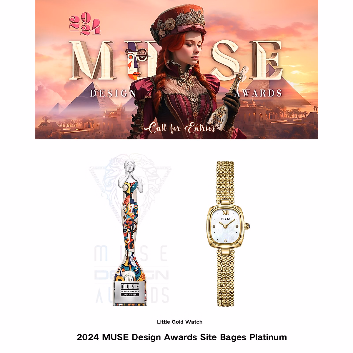 FIYTA Small Gold Watch Series Women's Watch, Rectangular Case, Adjustable Stainless Steel Bracelet, Wrapped by Stylish Gift Box, Elegant Present Watch for Women