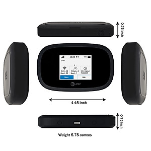 AT&T Wireless Hotspot WiFi Device 4G LTE MiFi 8000 | Global 4G Cat18 LTE | Up to 1 Gbps | EVDO-LINK Bundle for Mobile Hotspot Device | with SIM Card and Extra Battery