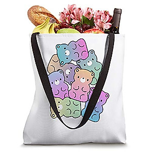 Cute Rainbow Gummy Bear Design Kawaii Aesthetic Teens Tote Bag