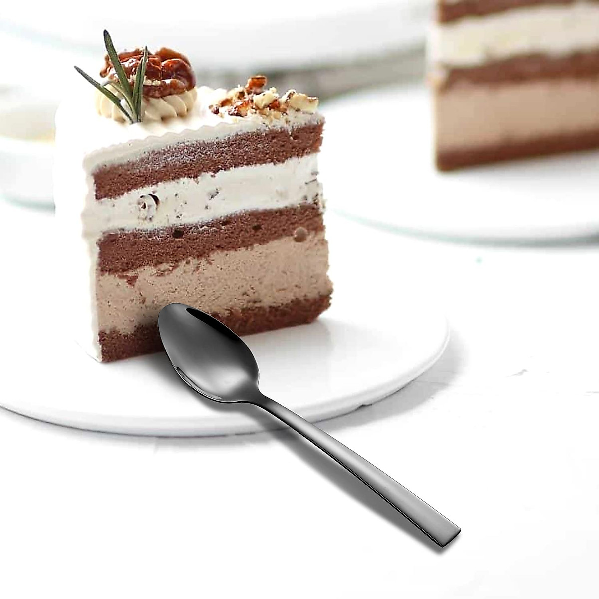 48 Piece Black Silverware Set for 8, RAEEK Stainless Steel Cutlery Flatware Set with Organizer, Mirror Polished Kitchen Utensils Tableware Sets, Include Fork Knife Spoon Set