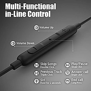 ADPROTECH Lightning Headphones iPhone Earbuds with Ear-Hook Sports Earphones for iPhone 14 13 12 11 Pro Max iPhone X XS Max XR MFi Certified with Mic Black