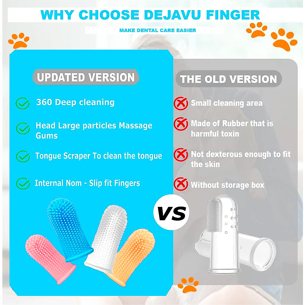 Generic Dog Tooth Brush, Dog Tooth Brushing Kit, Cat Toothbrush, Pet Brushing Kit,Dog Teeth Cleaner Keep Your Pet's Smile Bright with Our Premium Dental Care Tool Dog Finger Tootthbrush Silicon