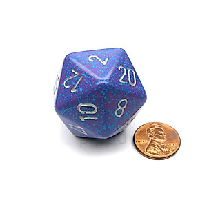34mm d20 Silver Tetra Dice by Chessex Dice